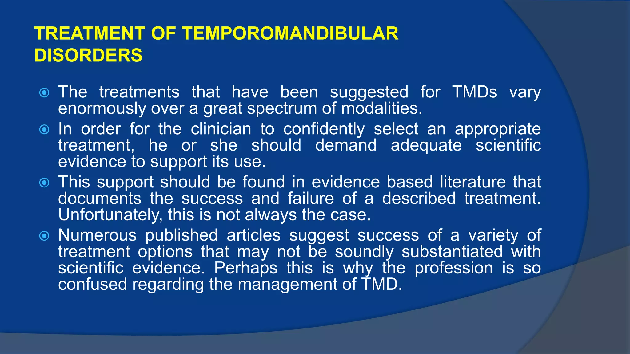 Lecture 12 general considerations in treatment of tmd | PPT