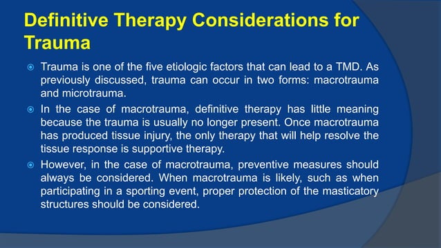 Lecture 12 general considerations in treatment of tmd | PPT