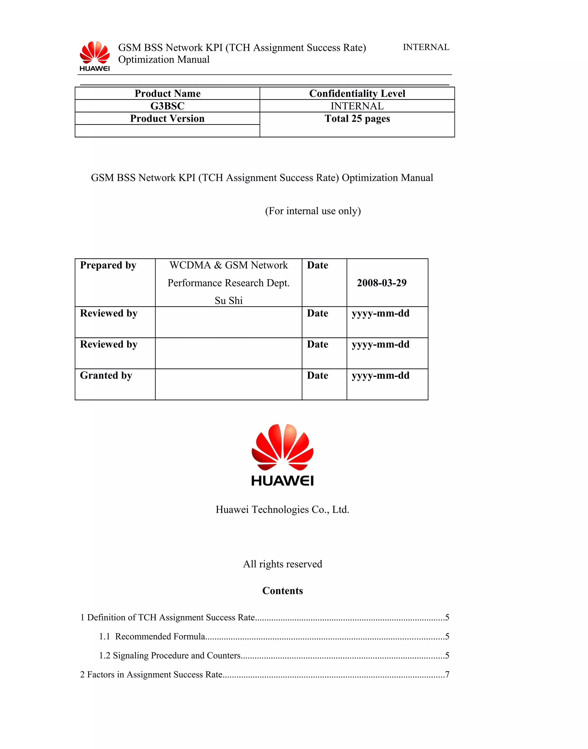 12 gsm bss network kpi (tch assignment success rate) optimization ...
