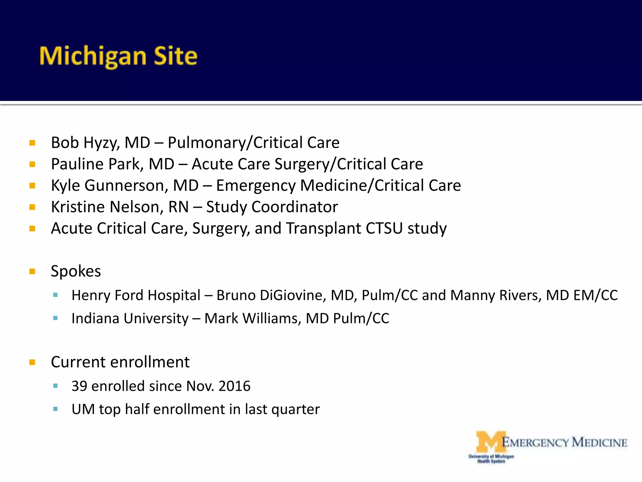 Acute Critical Care Research: Massey Family Foundation Emergency ...