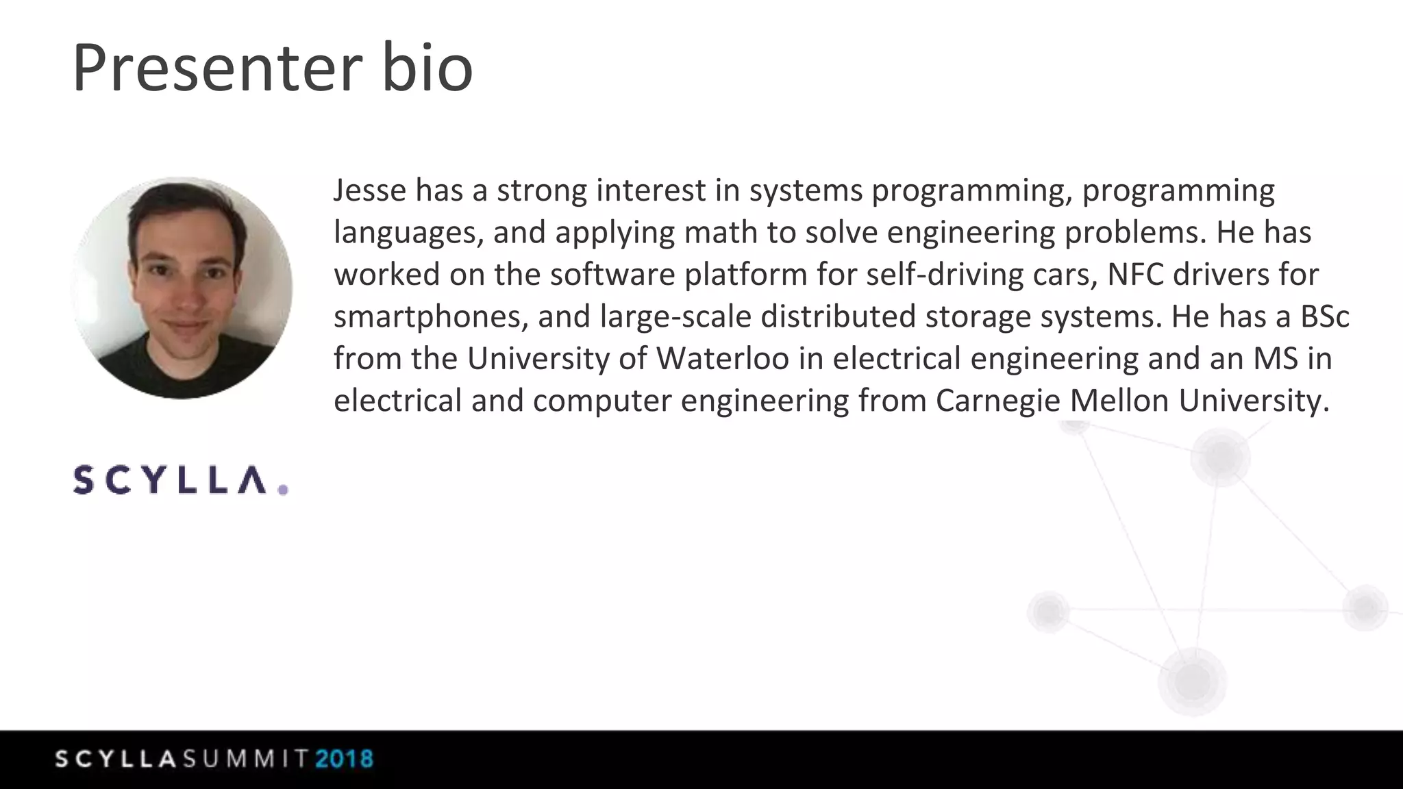Scylla Summit 2018: Access-control in Scylla - What You Can Do, How It Works, and Why It's Worth ...