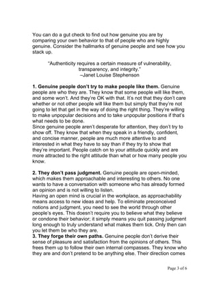 12 Habits of Genuine People | PDF