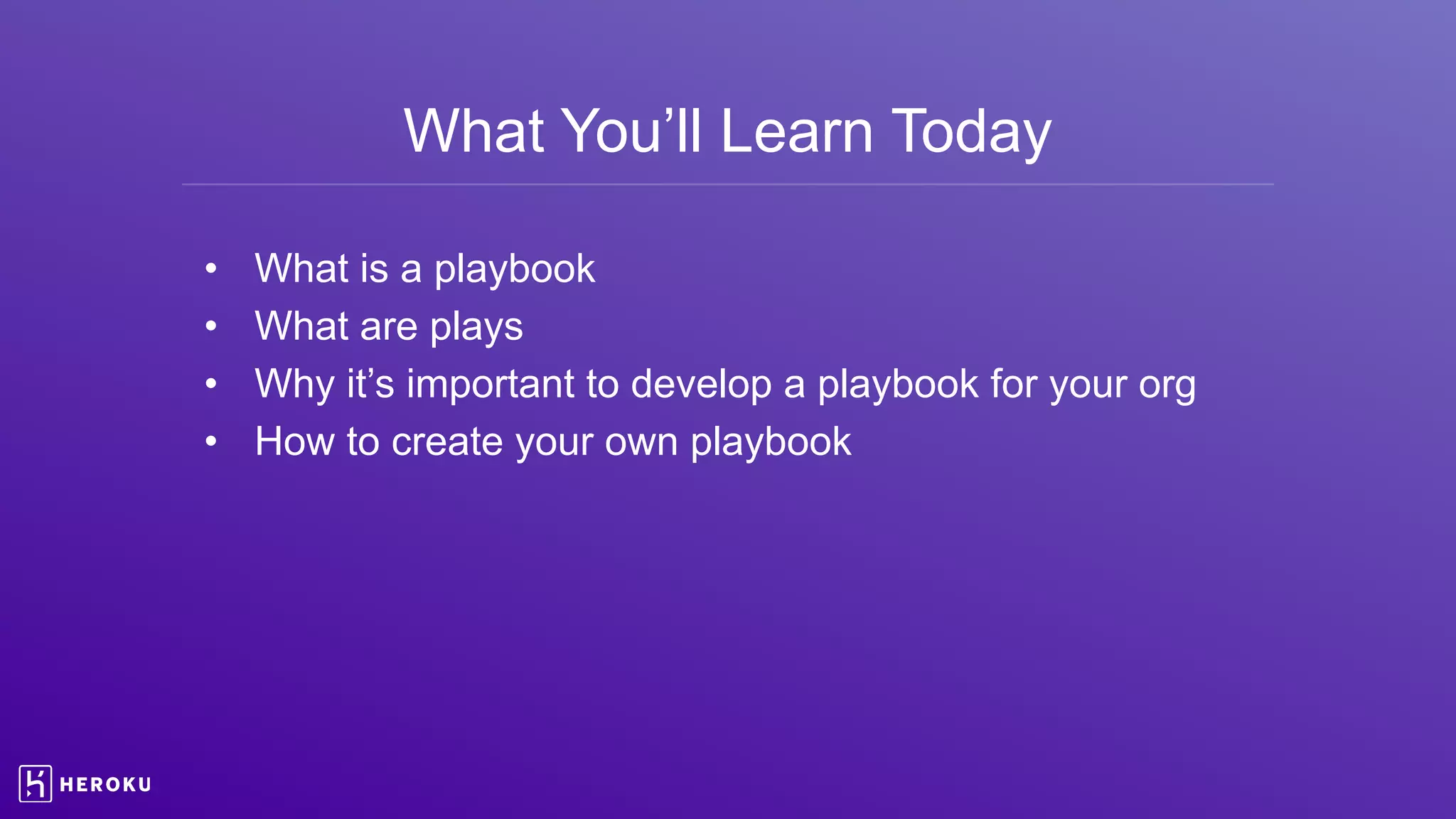 Using Playbooks to Drive Innovation - DeVaris Brown (Heroku) | PPT