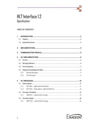 1.2 Hl7 Interface Specification | PDF