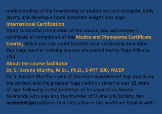 Mudra and Pranayama Teacher Training Certificate Course | PPTX