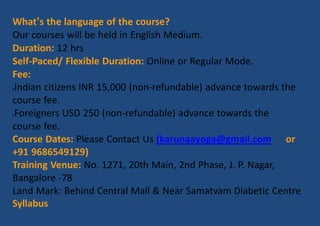 Mudra and Pranayama Teacher Training Certificate Course | PPTX