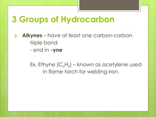 Hydrocarbons: Structure, Properties and Common Examplea | PPTX