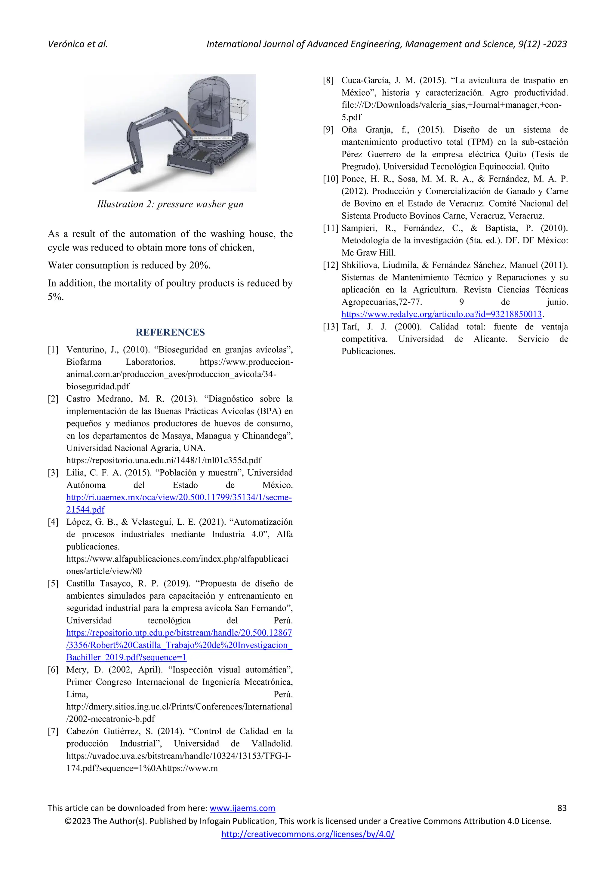 Automation of the house washing process in the poultry industry | PDF