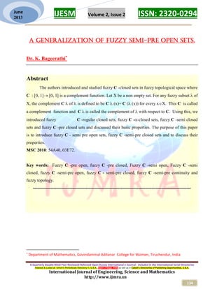 A generalization of fuzzy semi-pre open sets. | PDF