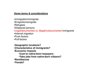 Geography of immigration | PPT