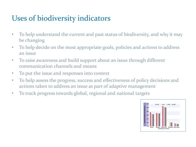 Biodiversity indicators: a quick guide to indicator development | PPTX