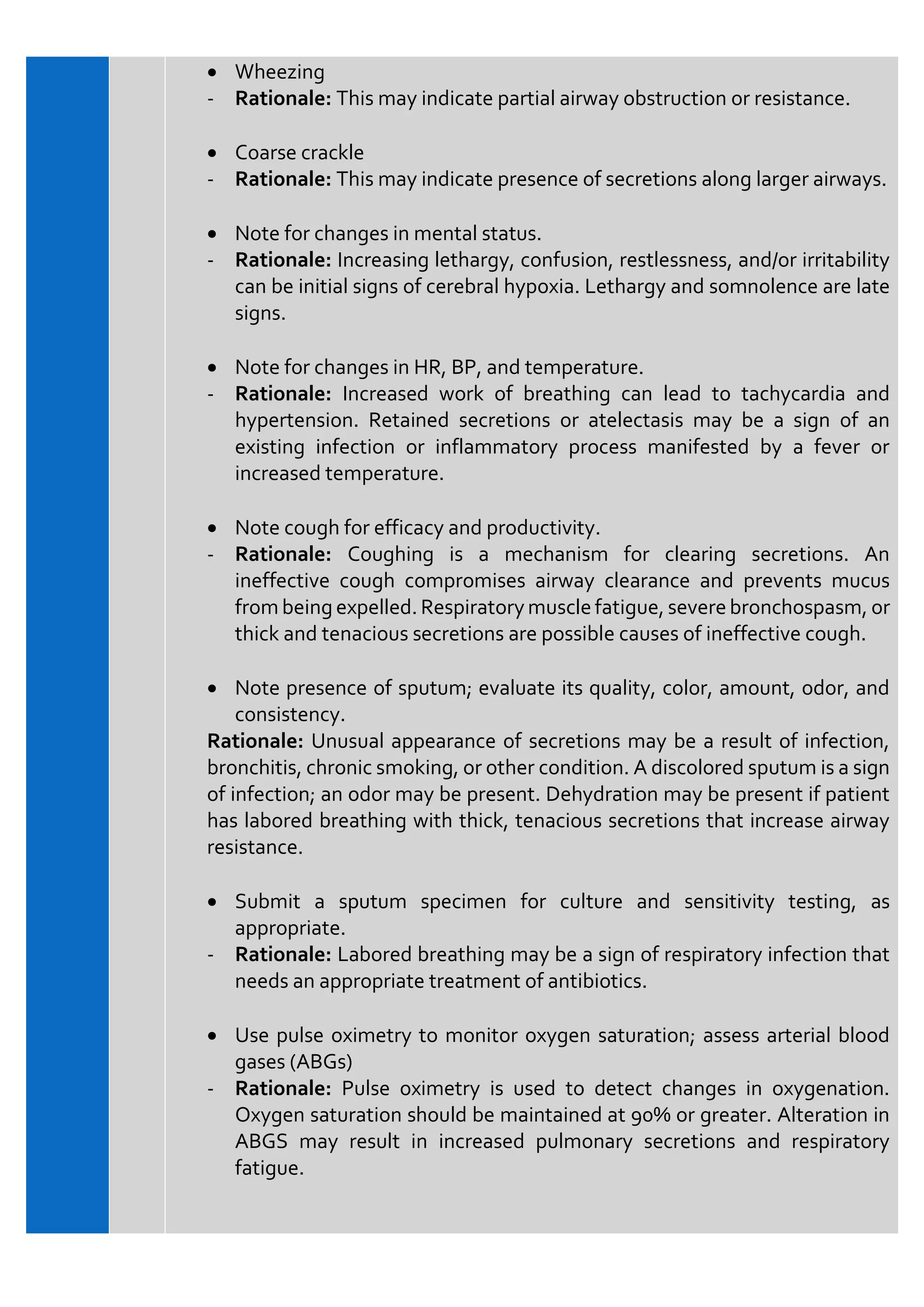Ineffective Airway Clearance Nursing Care Plan | PDF