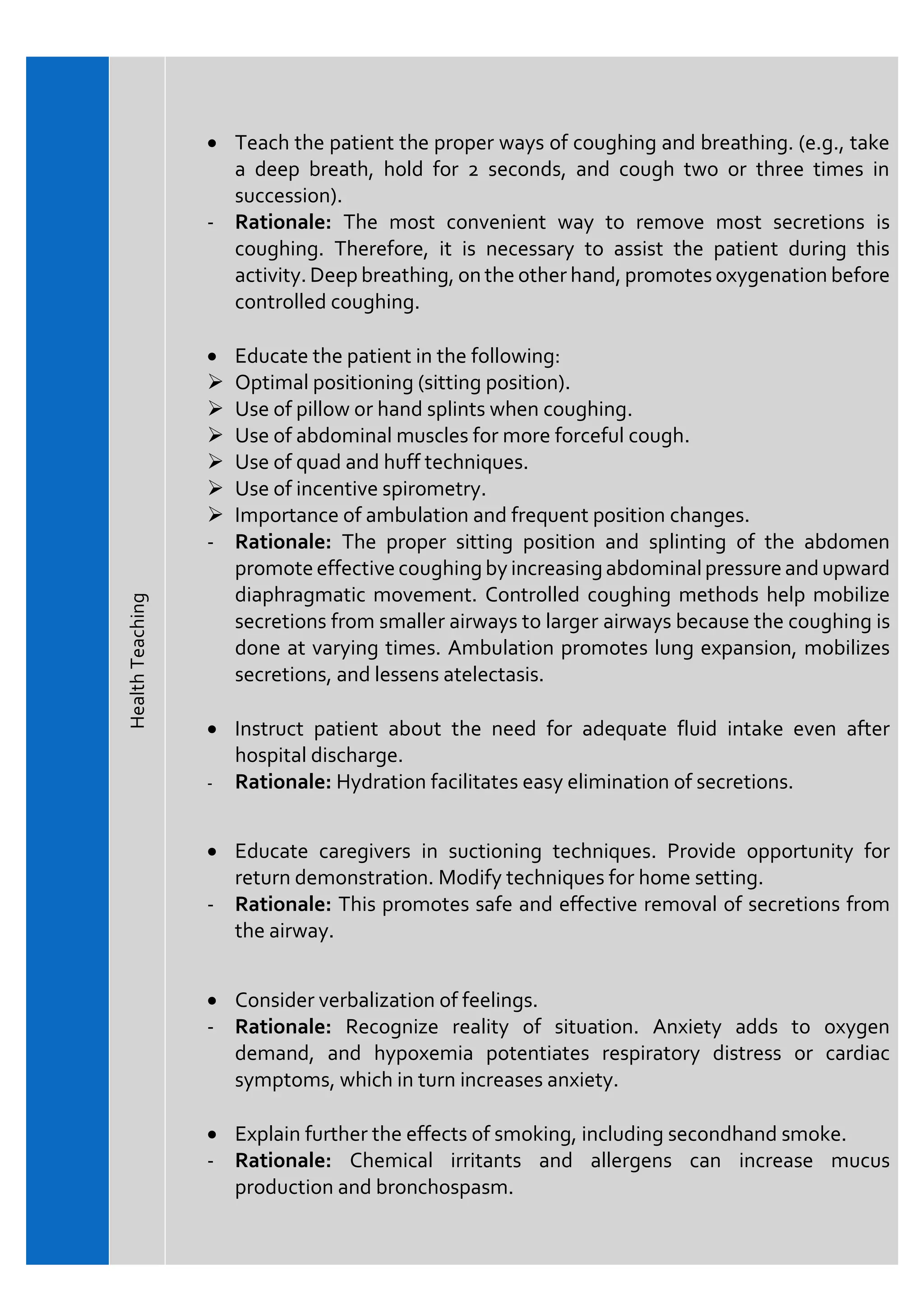 Ineffective Airway Clearance Nursing Care Plan | PDF