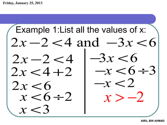 NOTE MATH FORM 3 - 12 inequality equations | PPS