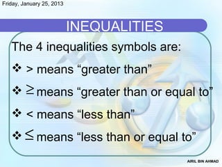 NOTE MATH FORM 3 - 12 inequality equations | PPS