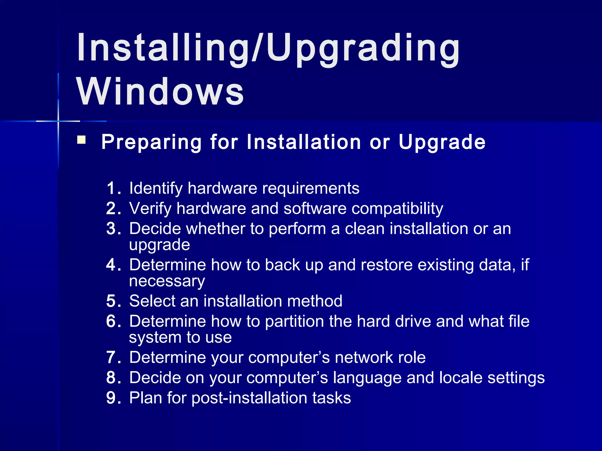 12 installing and upgrading windows | PPT