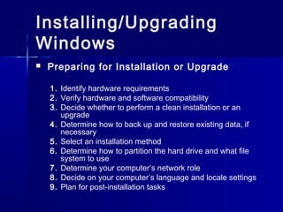 12 installing and upgrading windows | PPT