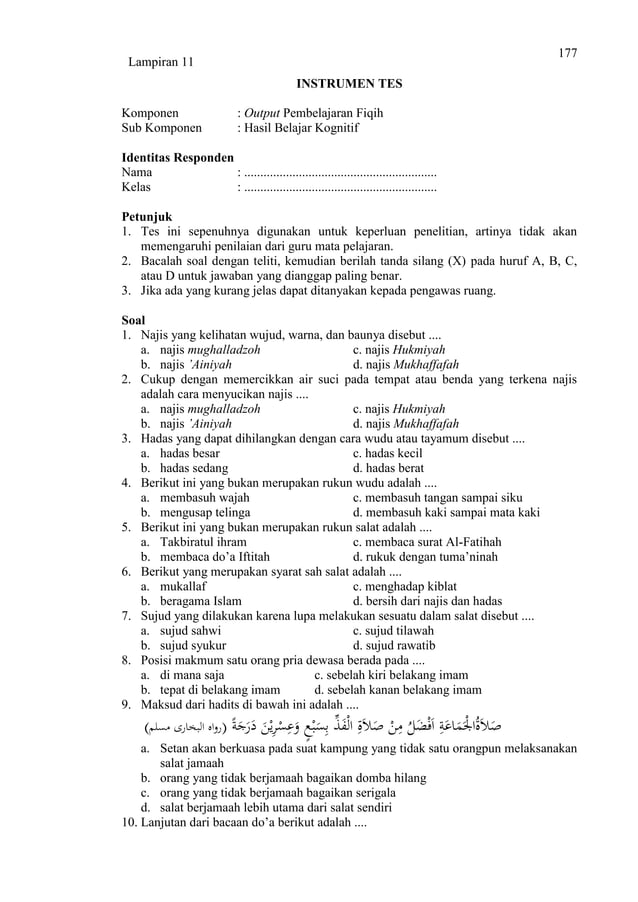 12 instrumen tes tulis | PDF