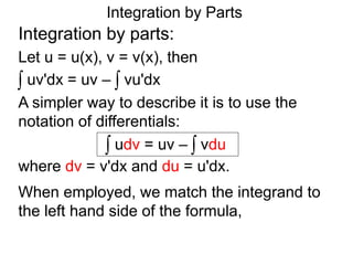 13 integration by parts x | PPTX