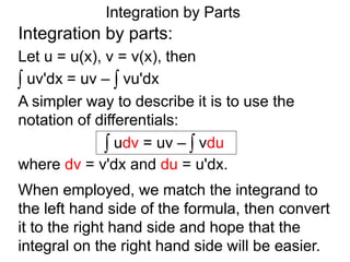 13 integration by parts x | PPTX