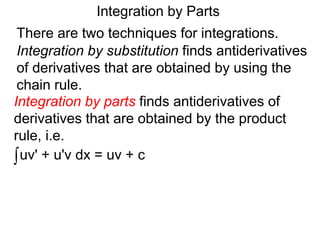 13 integration by parts x | PPTX