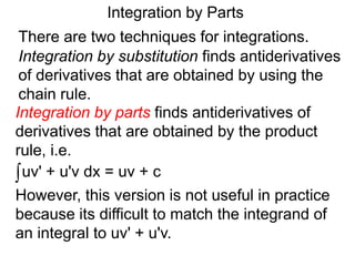 13 integration by parts x | PPTX