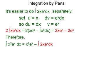 Integration By Parts Xe^x