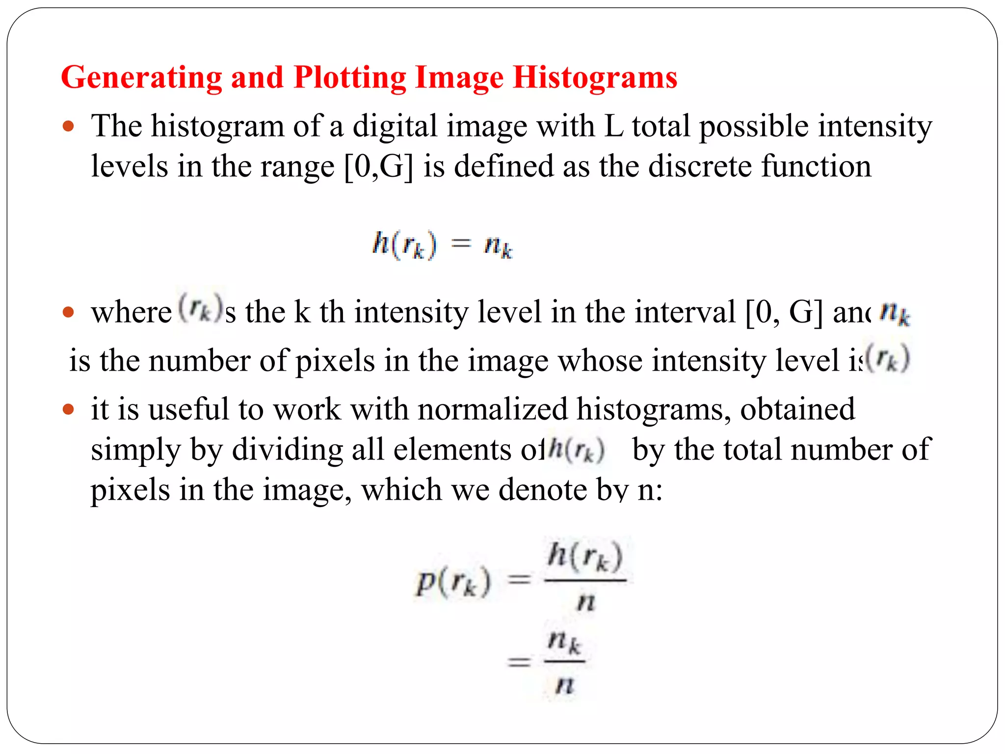 Intensity Transformation and Spatial filtering | PPTX