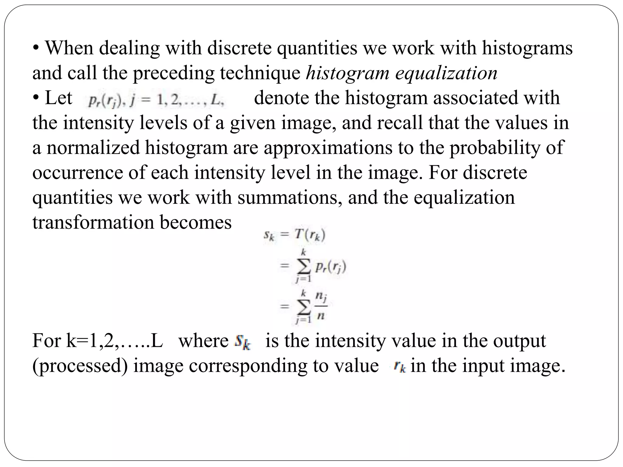 Intensity Transformation and Spatial filtering | PPTX