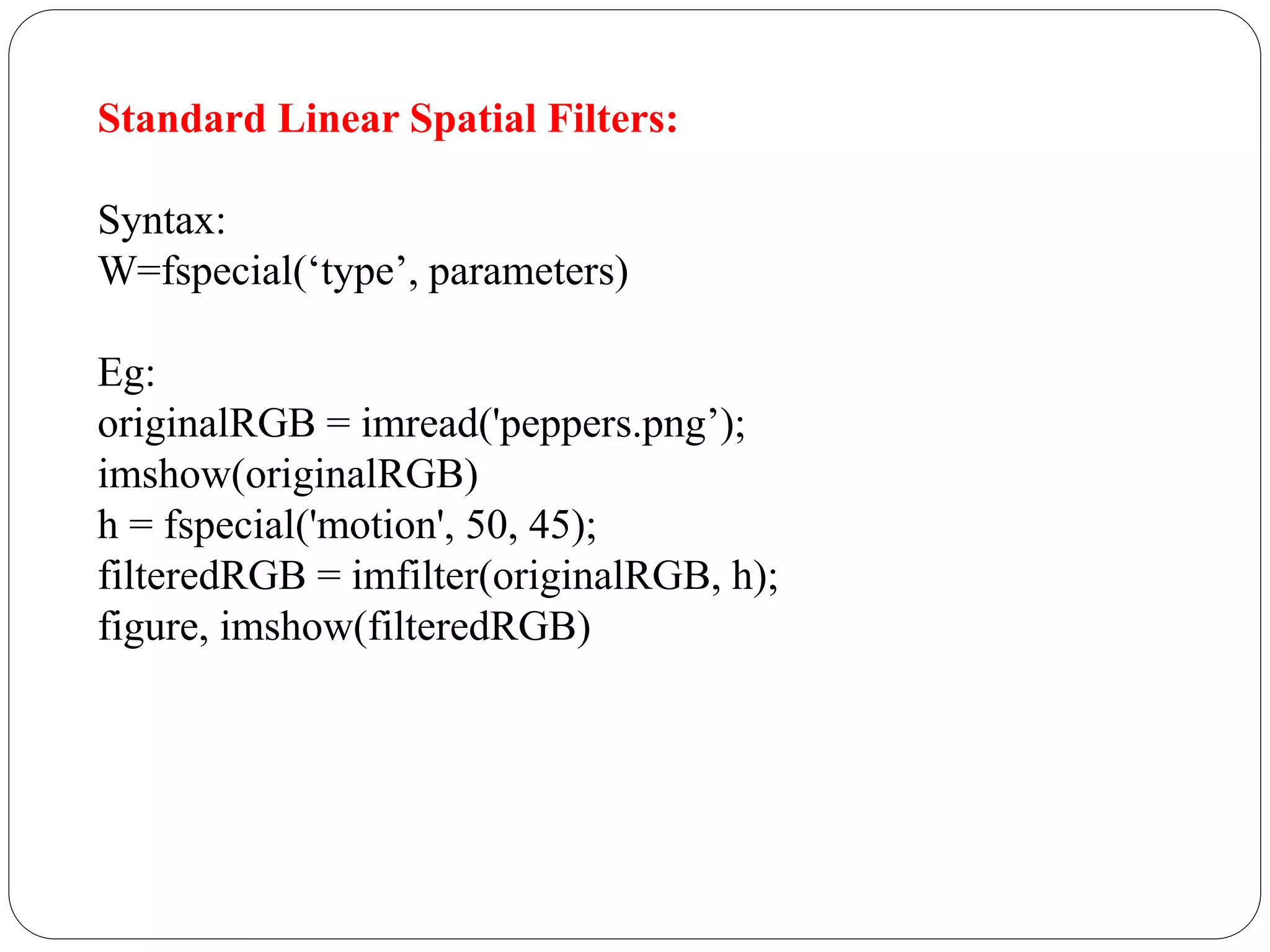 Intensity Transformation And Spatial Filtering Ppt