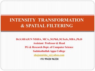 Intensity Transformation and Spatial filtering | PPTX