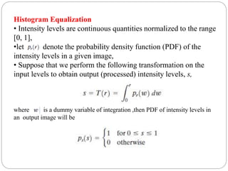 Intensity Transformation and Spatial filtering | PPTX