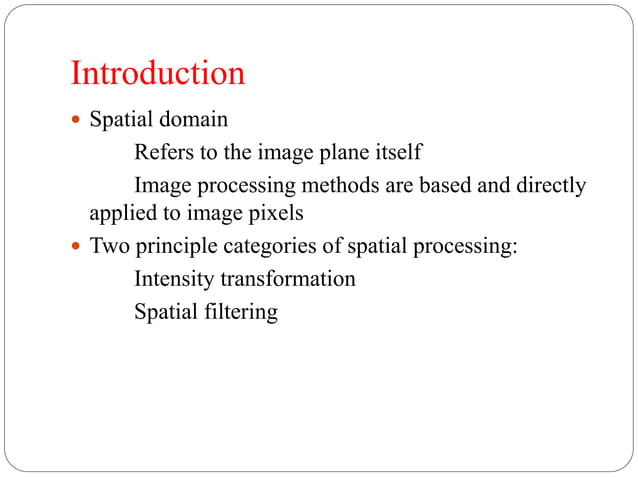 Intensity Transformation And Spatial Filtering Ppt