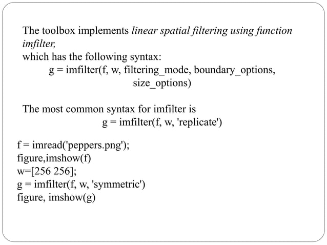 Intensity Transformation And Spatial Filtering Pptx Photo Editing Software Computer