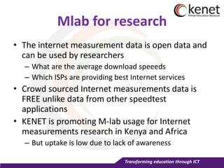 Internet Measurements Infrastructure at KENET | PDF