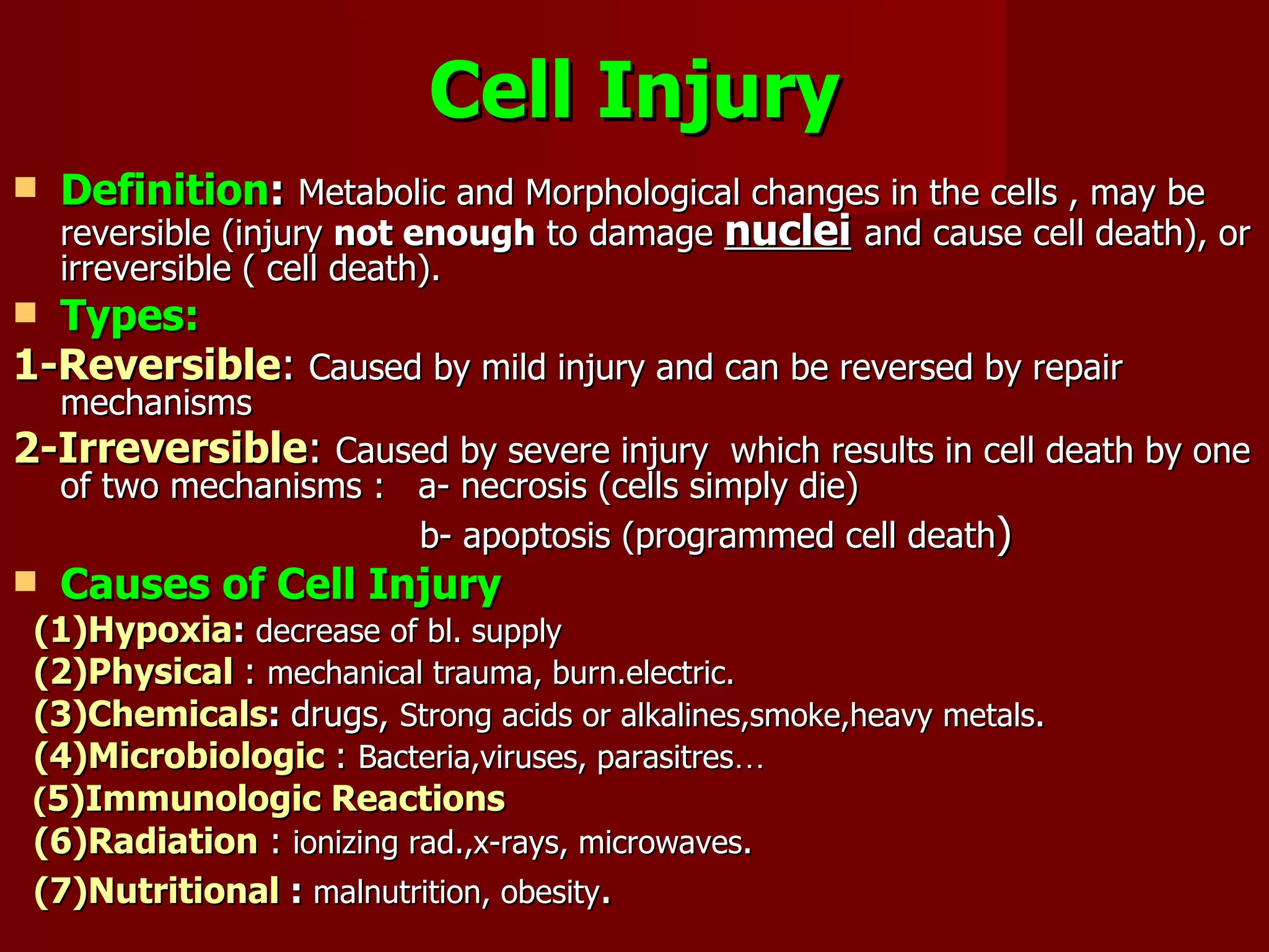 (1,2) introduction of pathophysiology+ cell injury copy | PPT