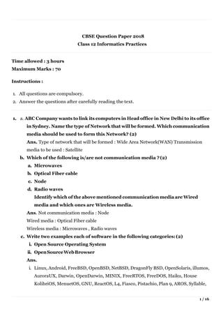 CBSE 12 ip 2018 sample paper | PDF