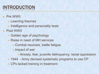 Overview of clinical psychology profession | PPT