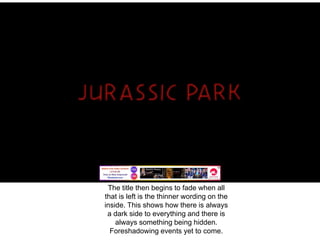 12,) jurassic park analyisis | PPTX