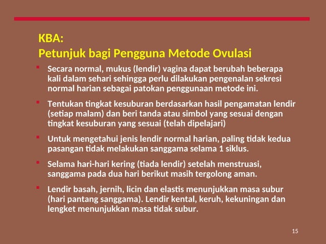 keluarga berencana alamiah, pelatihan kontrasepsi | PPT