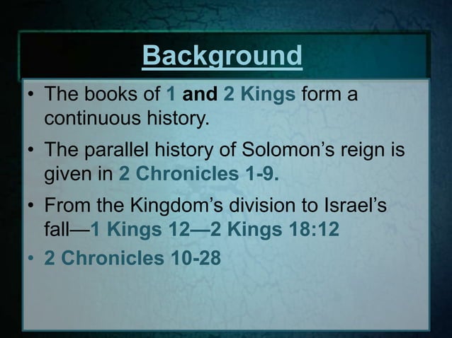 Old Testament Survey: 1&2 Kings | PPTX | Christianity | Religion ...