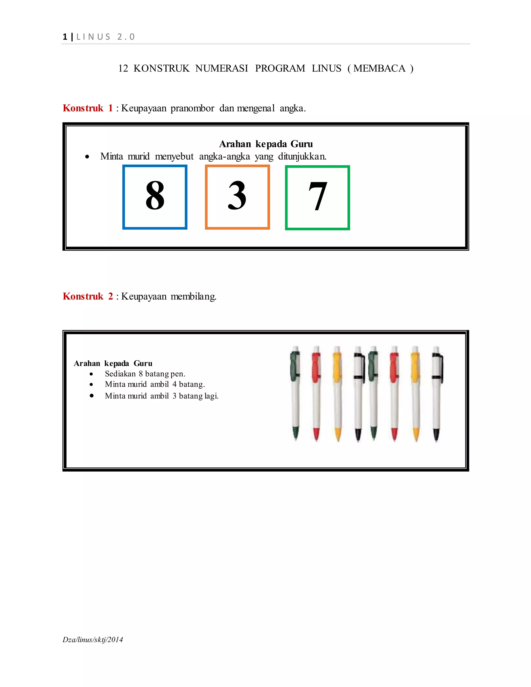 12 konstruk numerasi program linus membaca | DOCX