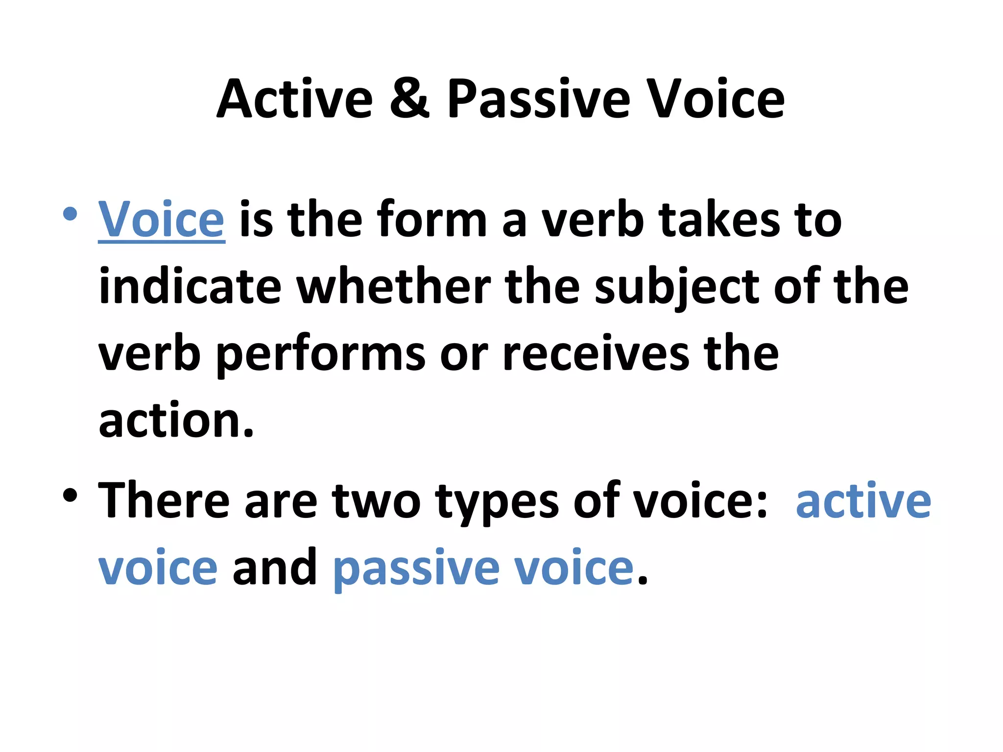 active voice and passive | PPT