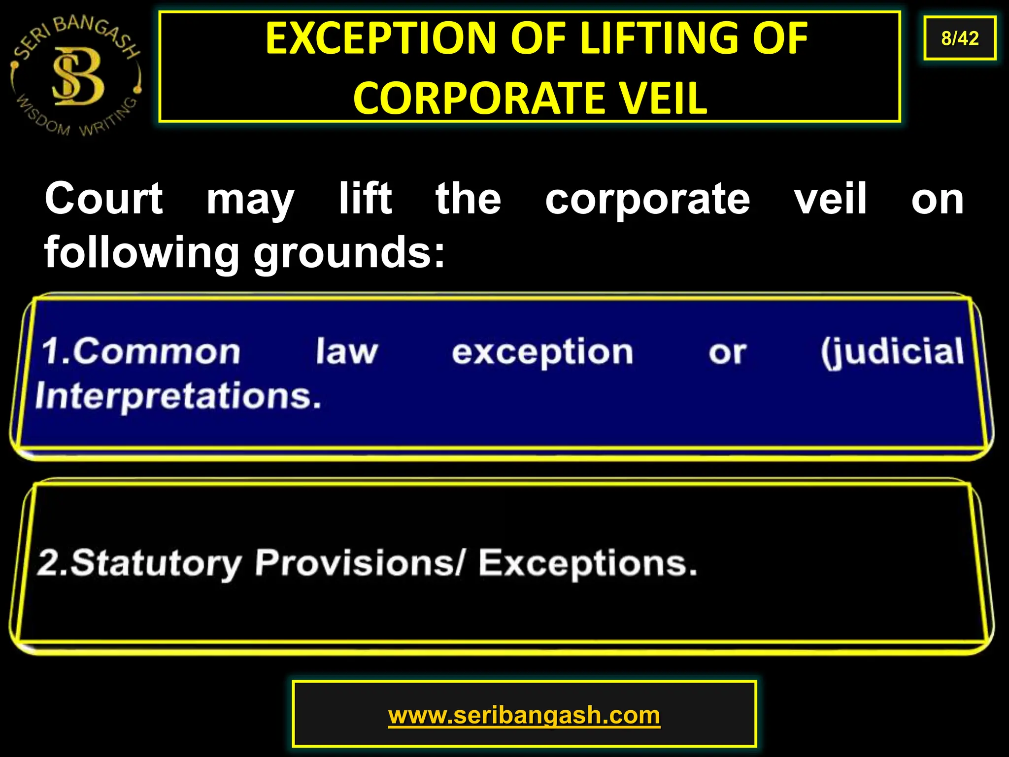 Lifting the Corporate Veil. Power Point Presentation | PPT
