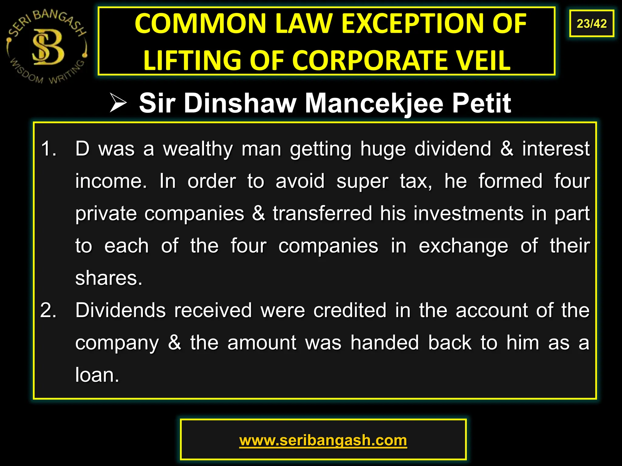 Lifting the Corporate Veil. Power Point Presentation | PPT