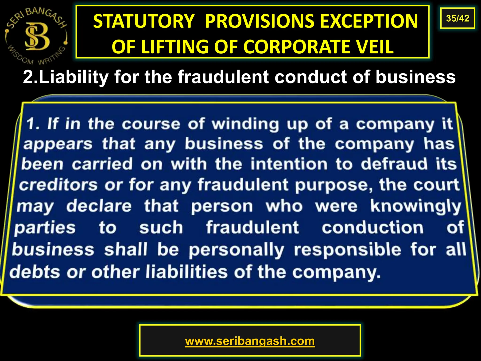 Lifting the Corporate Veil. Power Point Presentation | PPT