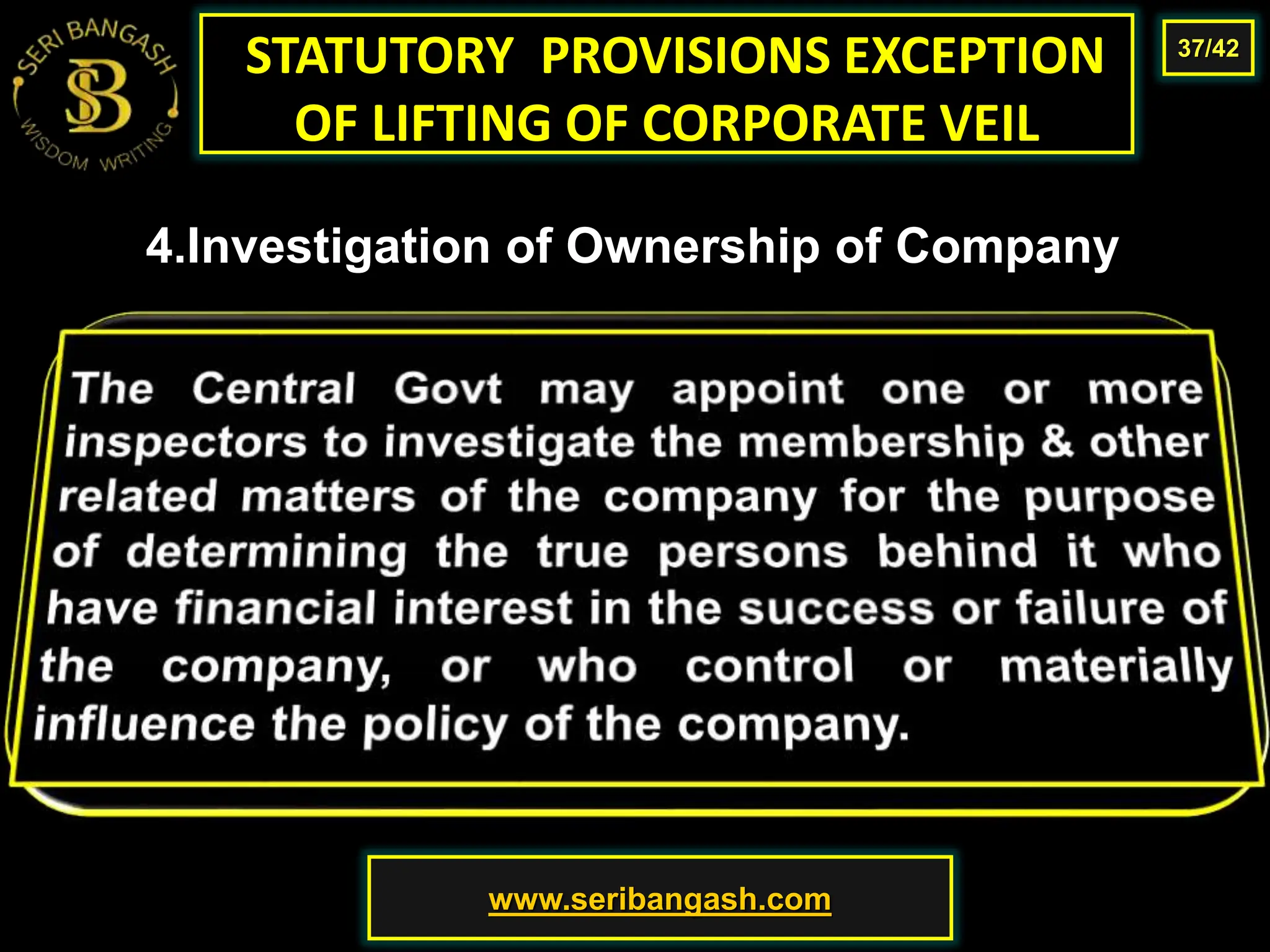 Lifting the Corporate Veil. Power Point Presentation | PPT