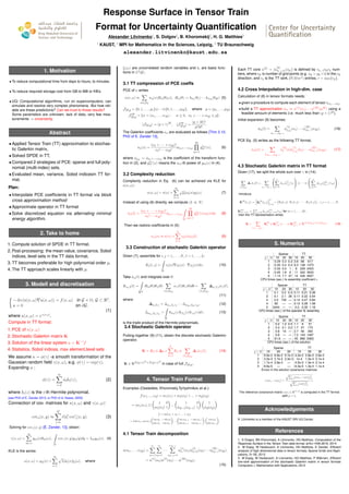 Response Surface in Tensor Train format for Uncertainty Quantification | PDF
