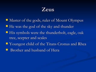 12 Gods Of Olympus And Their Symbols