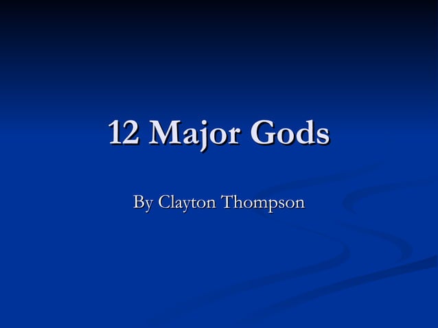 12 major gods (greek presentation) | PPT
